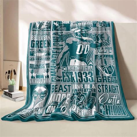 Philadelphia Fleece Blanket Green Team Themed Throw With