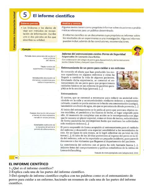Partes Y Ejemplo De Informe Científico Pdf