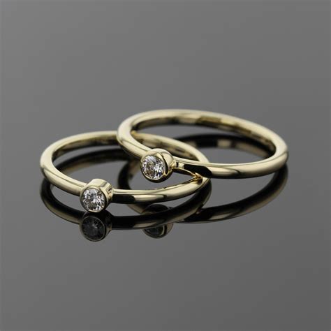 9ct Yellow Gold And Lab Diamond Ring Zea Design