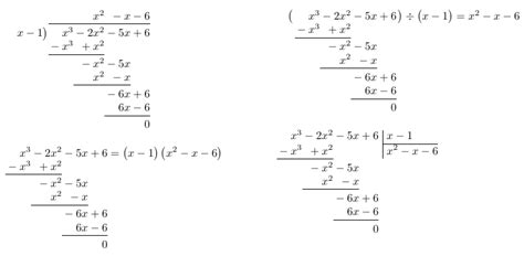 Math Mode How To Make Division Of Polynomials With Latex Tex