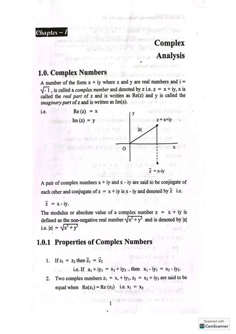 Chapter 1 Complex Analysis Understanding Complex Numbers And Their
