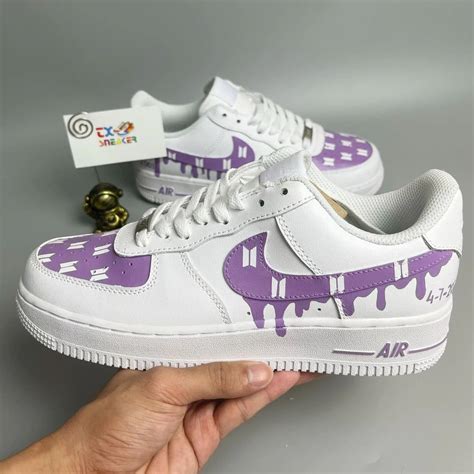 Bts Purple Air Force 1 Custom Cute Nike Shoes Custom Shoes Hand