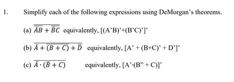 Solved Simplify Each Of The Following Expressions Using