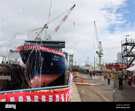 A Whale Mother Ship Kangei Maru Is Shown During Its Launching Ceremony