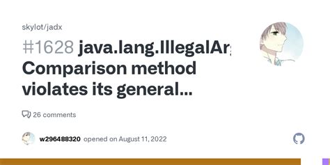 Javalangillegalargumentexception Comparison Method Violates Its