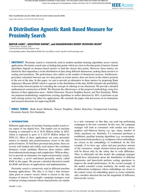 Pdf A Distribution Agnostic Rank Based Measure For Proximity Search