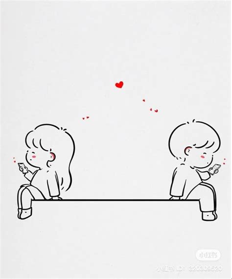 Cute Couple Doodle Wallpaper