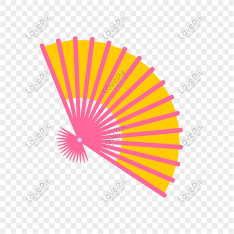 노란 접는 팬 Png 일러스트 무료 다운로드 Lovepik