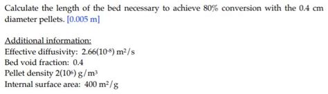 Solved Problem 4 Sizing A Reactor With Internal Mass