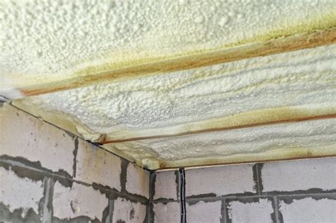 Insulation Of The Ceiling In House With Polyurethane Foam Insulating