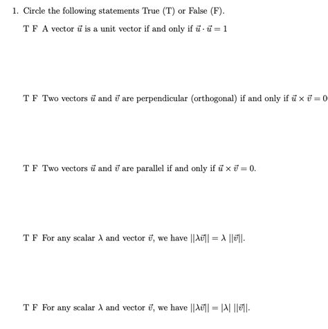 Solved Circle The Following Statements True T Or False Chegg