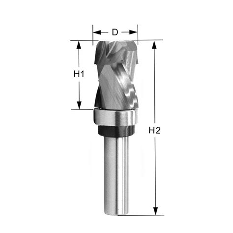 Solid Carbide Compression Spiral Flush Trim Router Bit With Bearing