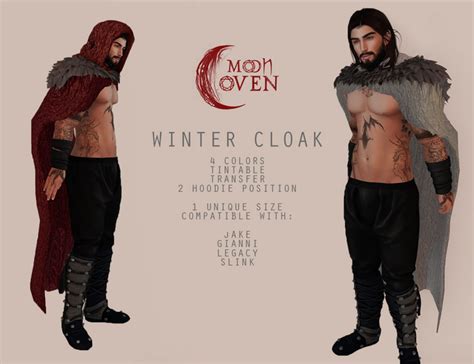 Second Life Marketplace Moon Coven Winter Cloak