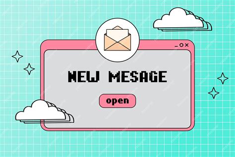 Premium Vector New Message Popup Window Retro Computer Aesthetic
