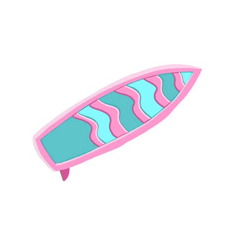 Tabla De Surf Ilustración Vectorial En Estilo Plano De Dibujos