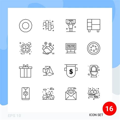 16 User Interface Outline Pack Of Modern Signs And Symbols Of Product Management Vote Business