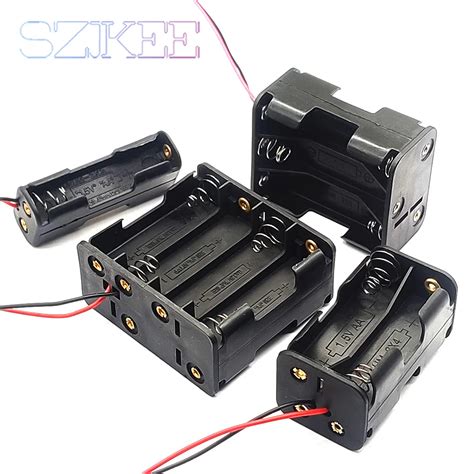 aa 배터리 홀더 양면 스프링 플라스틱 aa 배터리 박스 라인 2 4 6 8 슬롯 3v 6v 9v 12v