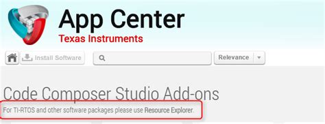 Ccs Ccs App Center Does Not List Ti Rtos Add Ons Code Composer
