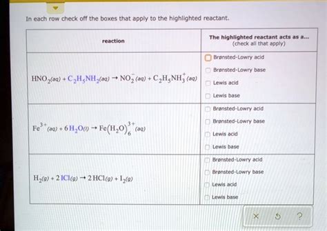 solved in each row check off the boxes that apply to the highlighted