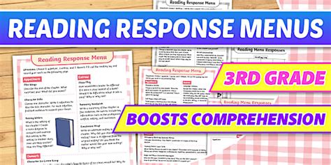 Fun Reading Response Menu For 3rd Grade Twinkl Usa