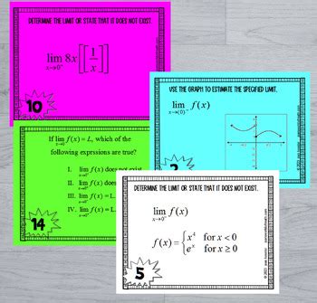 One Sided Limits Calculus By Joan Kessler TPT