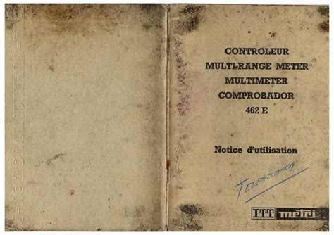 Metrix 462 E Analog Multimeter Schematics Diagram User Manual