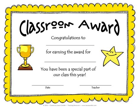 Free School Certificate Templates Classroom Awards Student Awards