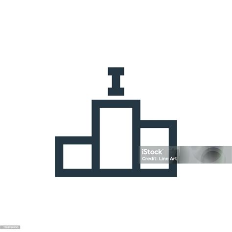 스포츠 컨셉의 포디움 아이콘 벡터 연단 편집 가능한 스트로크의 얇은 선 그림 웹 및 모바일 앱 로고 인쇄 미디어에 사용하기 위한 연단 선형 사인 경영자에 대한 스톡 벡터