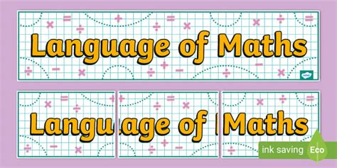 Language Of Maths Display Banner