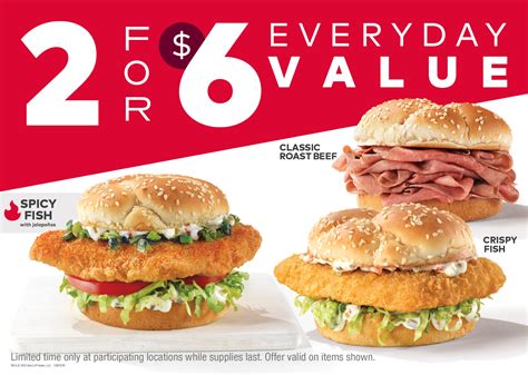 Arbys 2 For 6 Everyday Value 22121 42421 Arbys Rva
