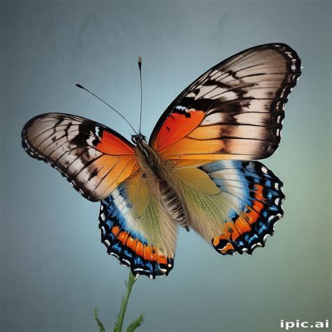 A Vibrant Butterfly Displaying Its Colorful Wings Against A Soft Background