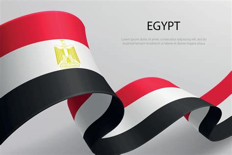 Egypt Flag Waving Ribbon Design On Light Background 68653574 Vector Art