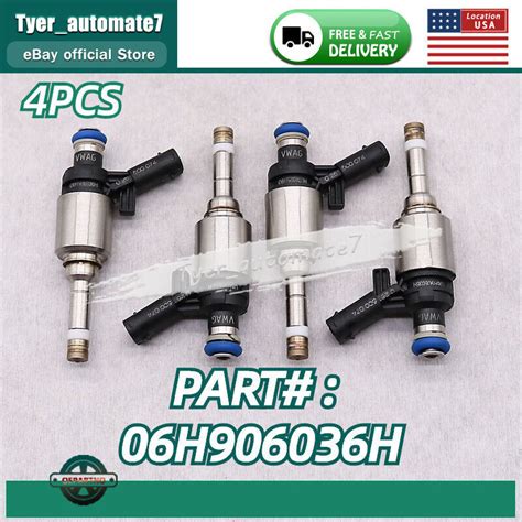 NEW SET (4) 06H906036H Fuel Injector For Audi A4 A5 TT VW Passat CC ...