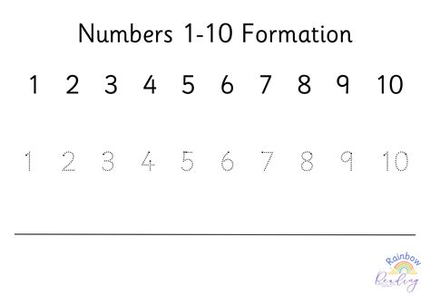 Numbers 1 10 Formation Sheet Etsy