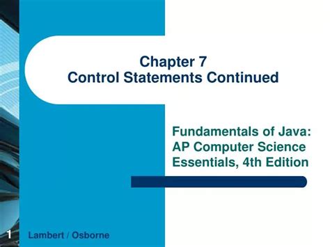 Ppt Chapter 7 Control Statements Continued Powerpoint Presentation Free Download Id1837570