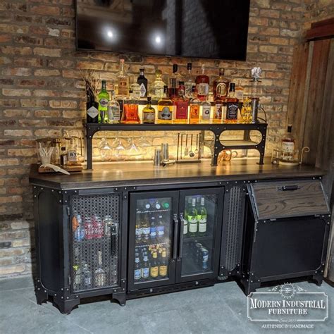 Modern Industrial Bar Cabinet