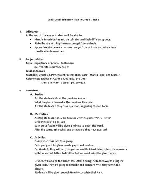 Multigrade Lesson Plan 5 6 Pdf Lesson Plan Human
