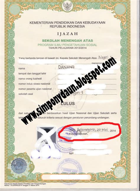 Letak Nomor Sttb Ijazah Sma Cara Legalisir Pengesahan Fotokopi Ijazah