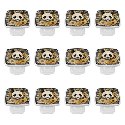 12 Pcs Modern Cabinet Knobs Bathroom Drawer Handles Panda Sunflower