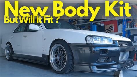 Test Fitting Our New Body Kit To Our Cheap Auction Nissan Skyline R34