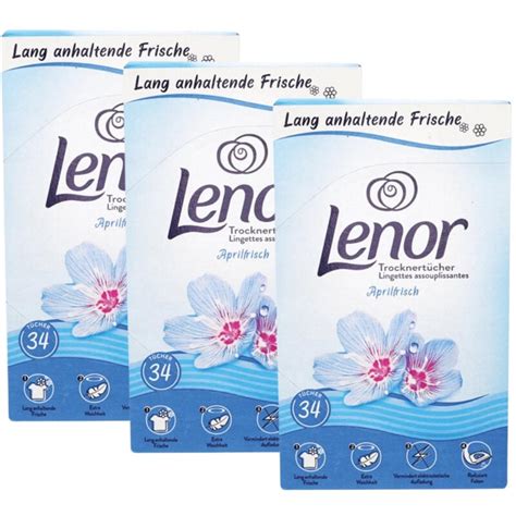 Pack De Lingettes Assouplissantes Lenor Bleu Fraîcheur Davril 102 à 204 Lavages Pack De 3