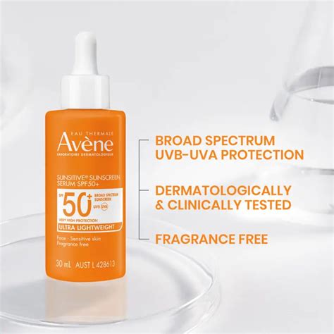 Avène Sunsitive® Sunscreen Serum Spf 50 30ml Au Adore Beauty