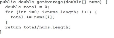 solved public double getaverage double[] nums [ double