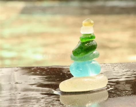 Tiny Sea Glass Pebbles Balancing Stock Image Image Of Regenerate Site 232828811