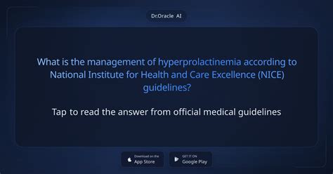 What Is The Management Of Hyperprolactinemia According To National Institute For Health And Care
