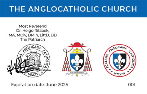 Clergy Cards For Bishops In Making Process The Anglocatholic Church