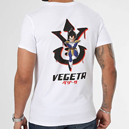 Dragon Ball Z Tee Shirt Back Vegeta Drip Blanc