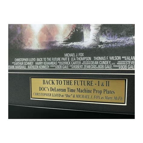 Back To The Future 1 And 2 Delorean Double License Plate Framed