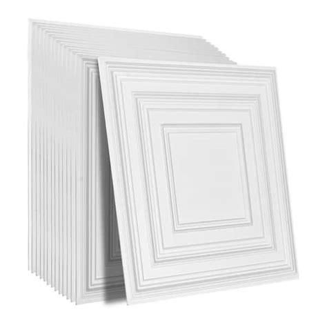 Skyshalo Drop Ceiling Tiles Premium Pvc Sheet White 2 Ft X 2 Ft