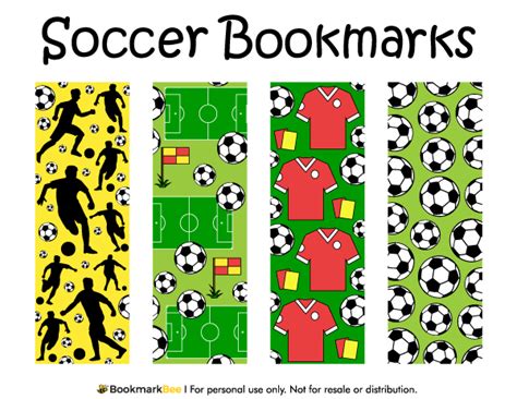 Printable Soccer Bookmarks